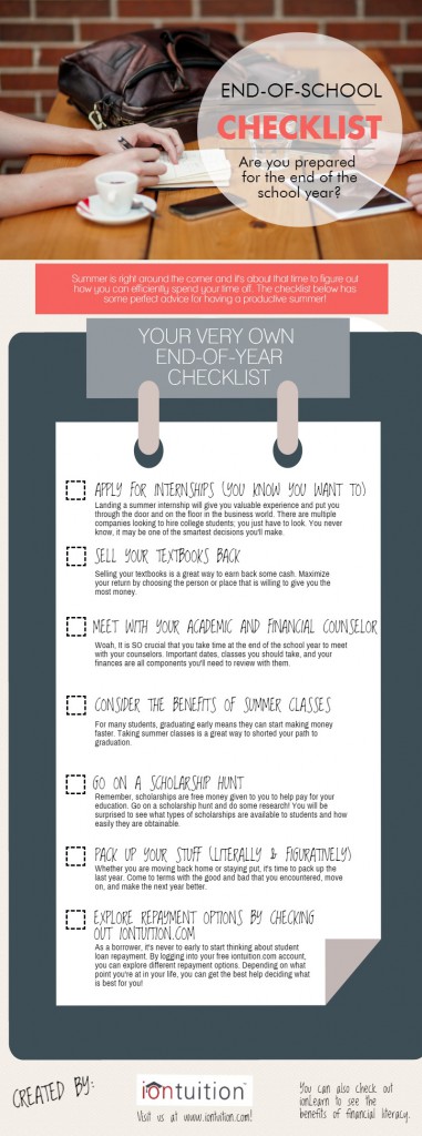 End of school checklist [infographic] - IonTuition | Student Loan ...